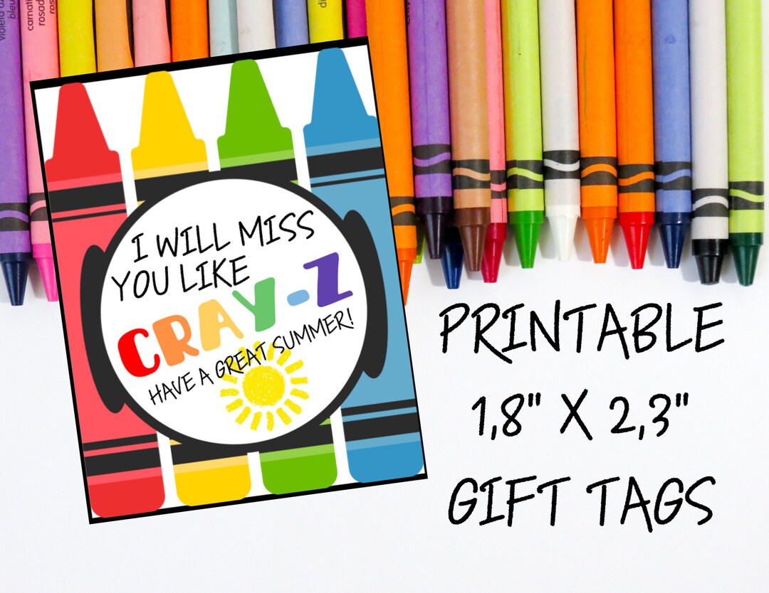 End of the Year Gift Crayon Gift Tag - Etsy