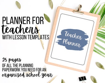 Teacher Lesson Plan, Digital Planner, Lesson Planner, Academic Schedule ...