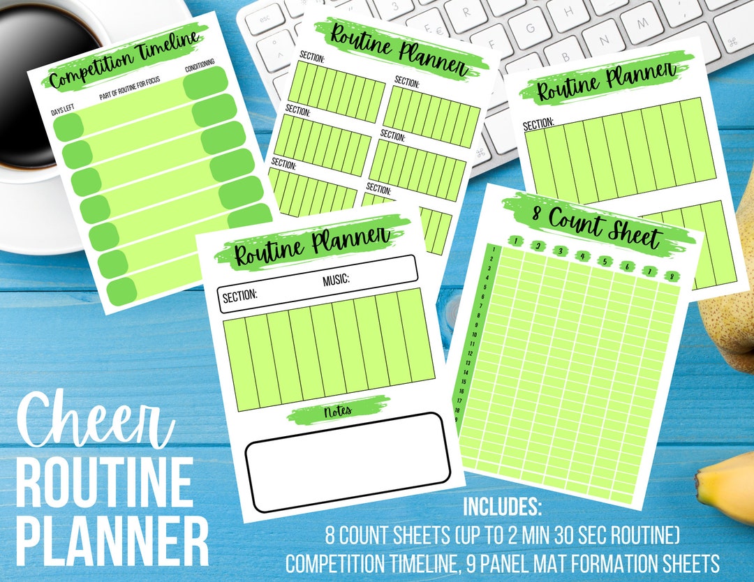 Cheerleading Routine Planning Bundle for Coaches - Green - Etsy