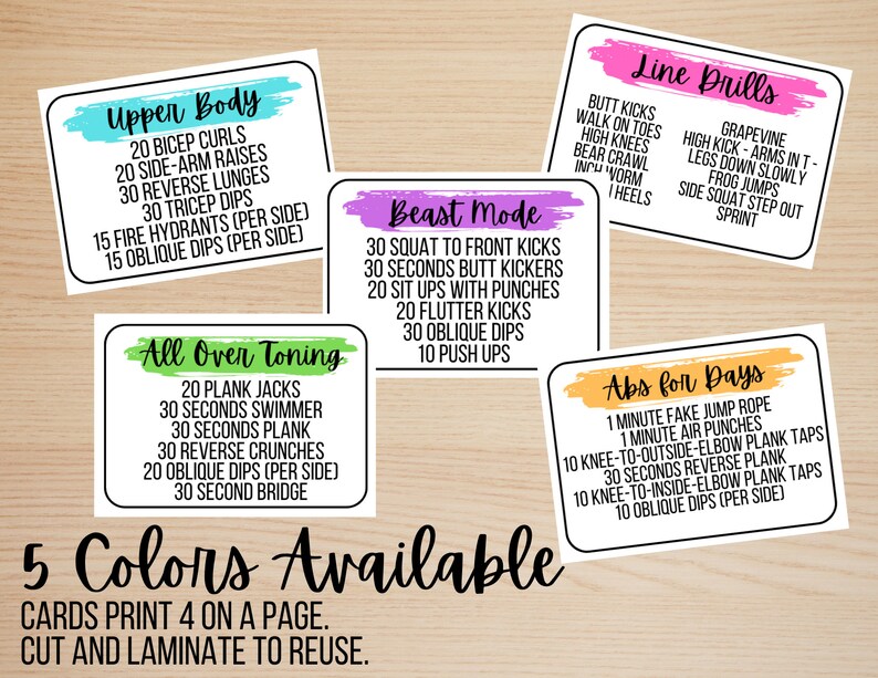 Cheerleading Warm-up and Workout Cards - Etsy