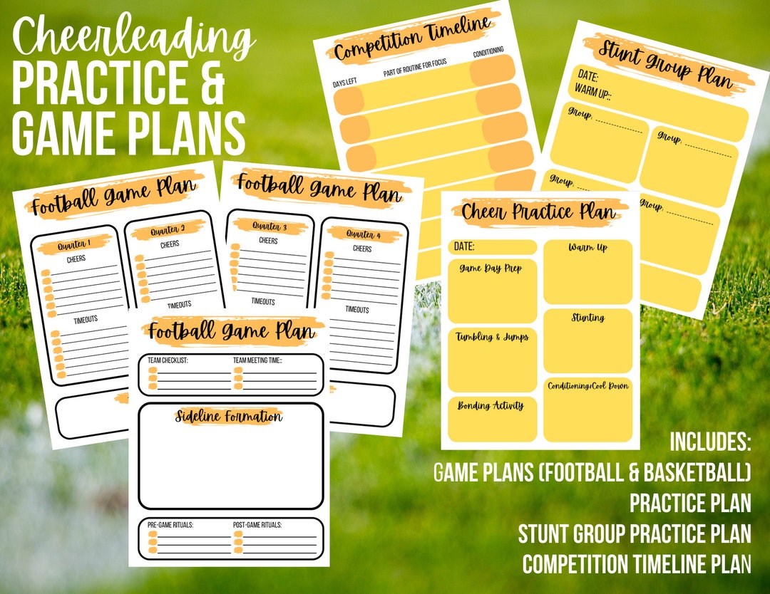 Cheerleading Practice & Game Plans Bundle for Coaches - Orange - Etsy