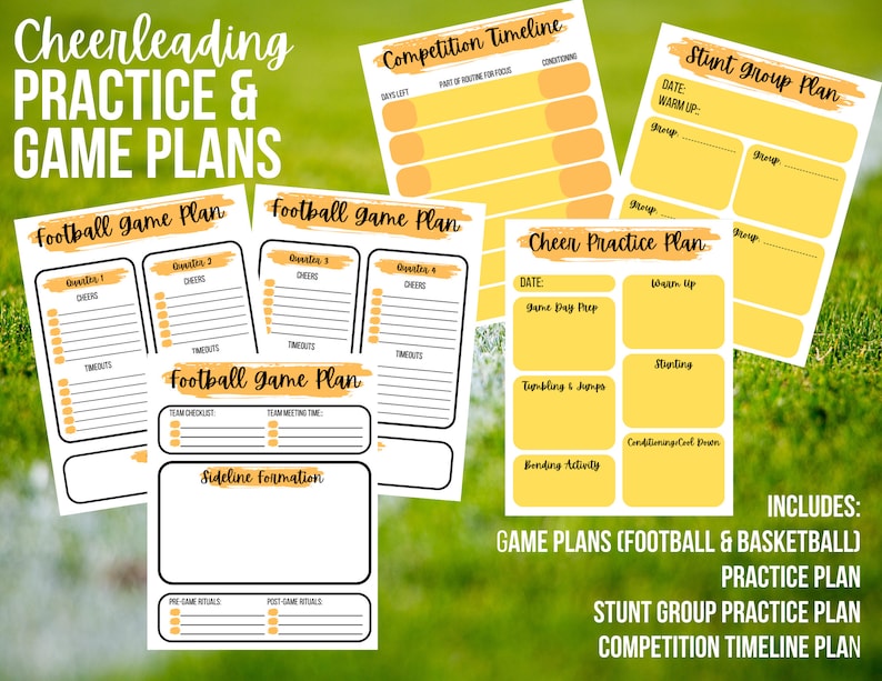Cheerleading Practice & Game Plans Bundle for Coaches - Orange - Etsy