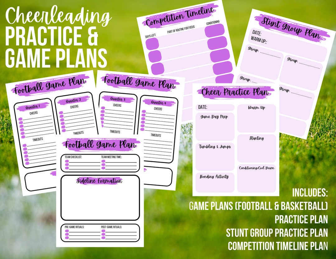 Cheerleading Practice & Game Plans Bundle for Coaches - Purple - Etsy