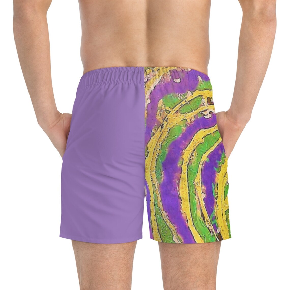 Swim Trunks Half Purple Abstract Etsy