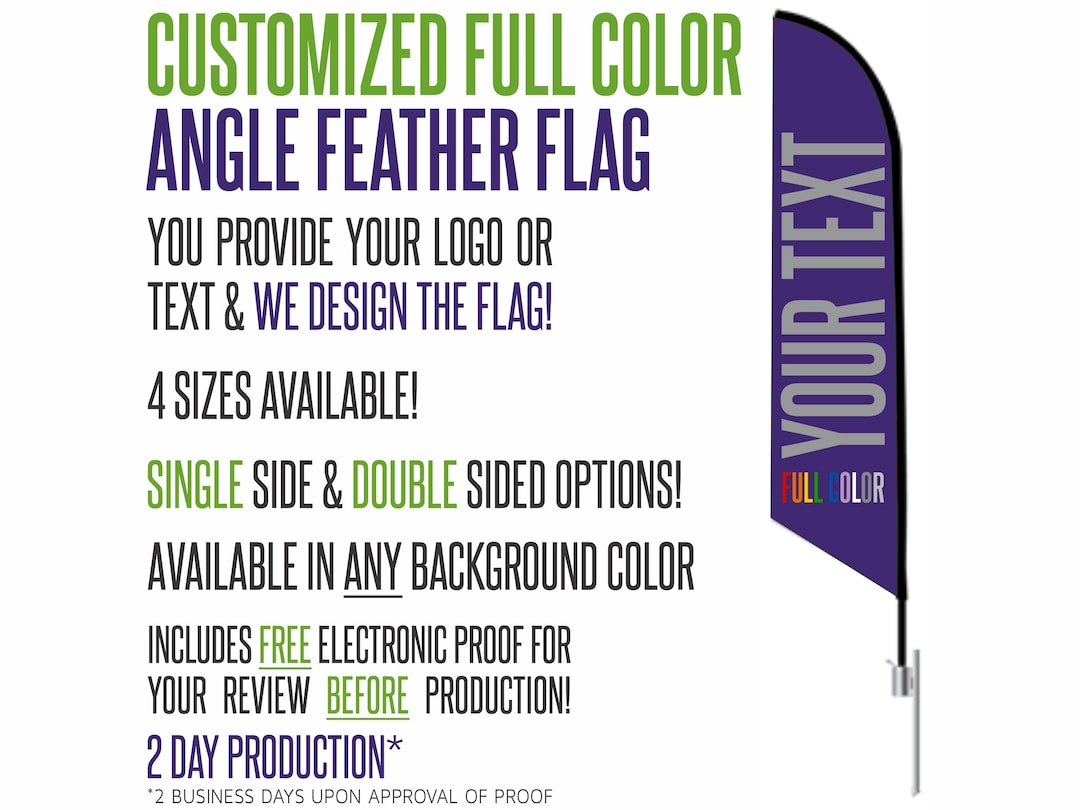 Custom Angle Style Feather Flag - Multiple Sizes! Single or Double ...