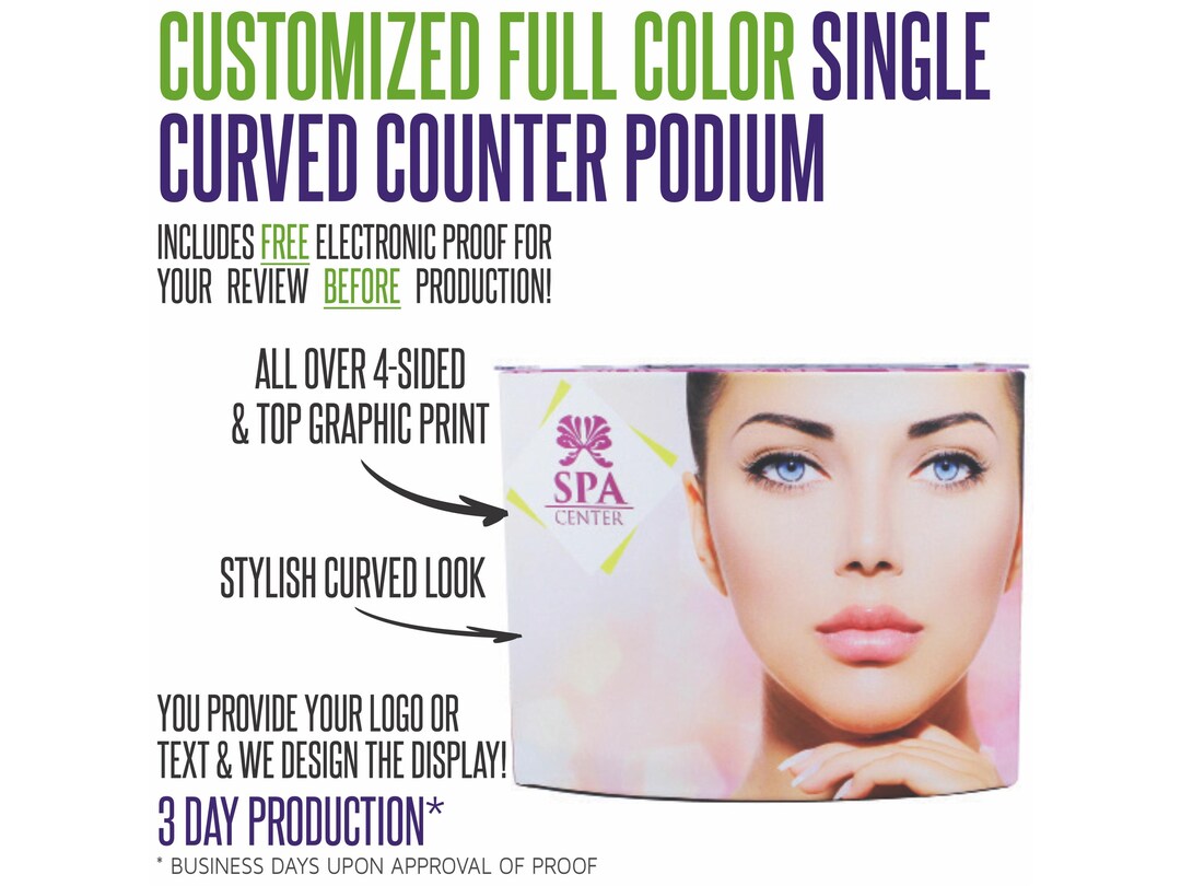 Custom Full Color Single Curve Frame Style Counter Podium - Etsy