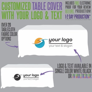 Your Logo Custom Table Cover With Logo and Fabric Color Options - Etsy
