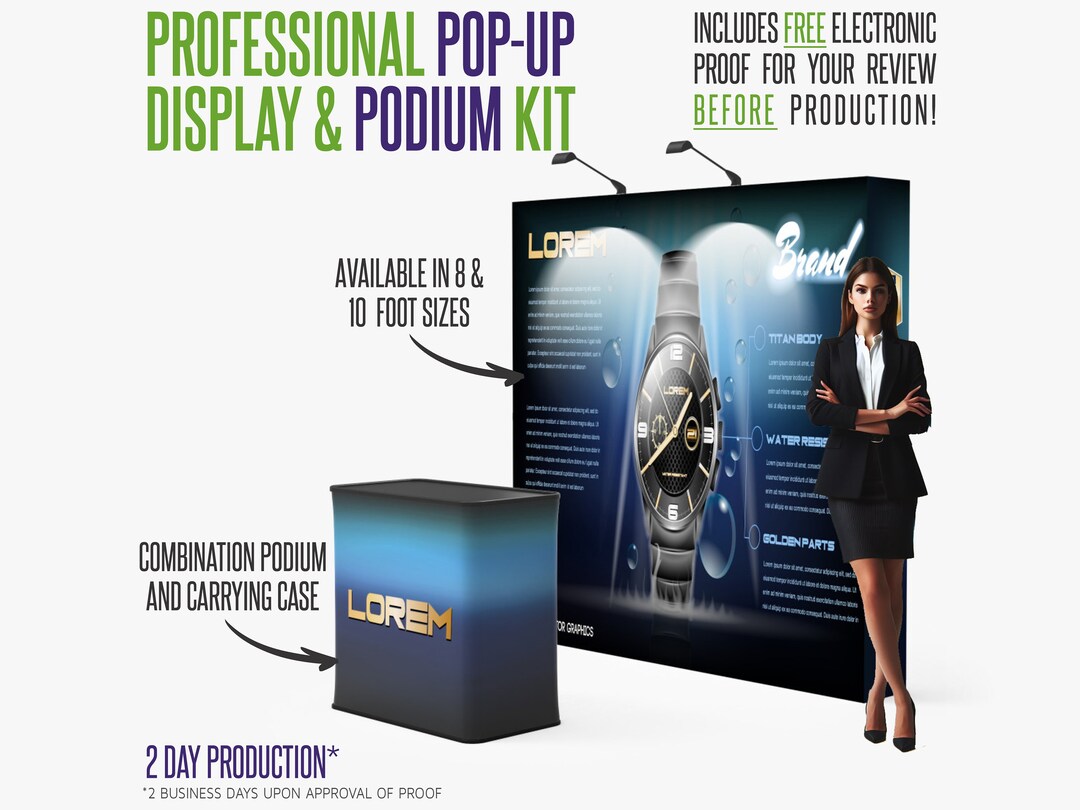 Custom Pop-up Display System & Podium Kit - Full Color Graphics! - Etsy