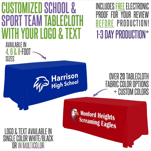 School Logo Tablecloth - Etsy