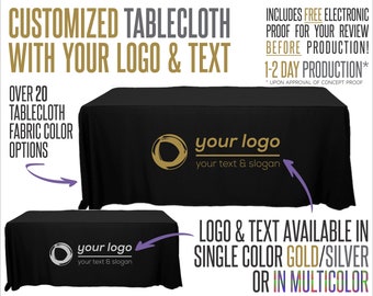 Your Logo Custom Tablecloth With Logo and Fabric Color Options | Etsy
