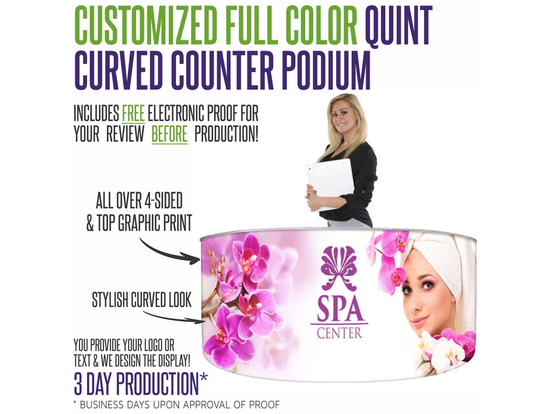 Custom Full Color Quint Curve Frame Style Counter Podium - Etsy
