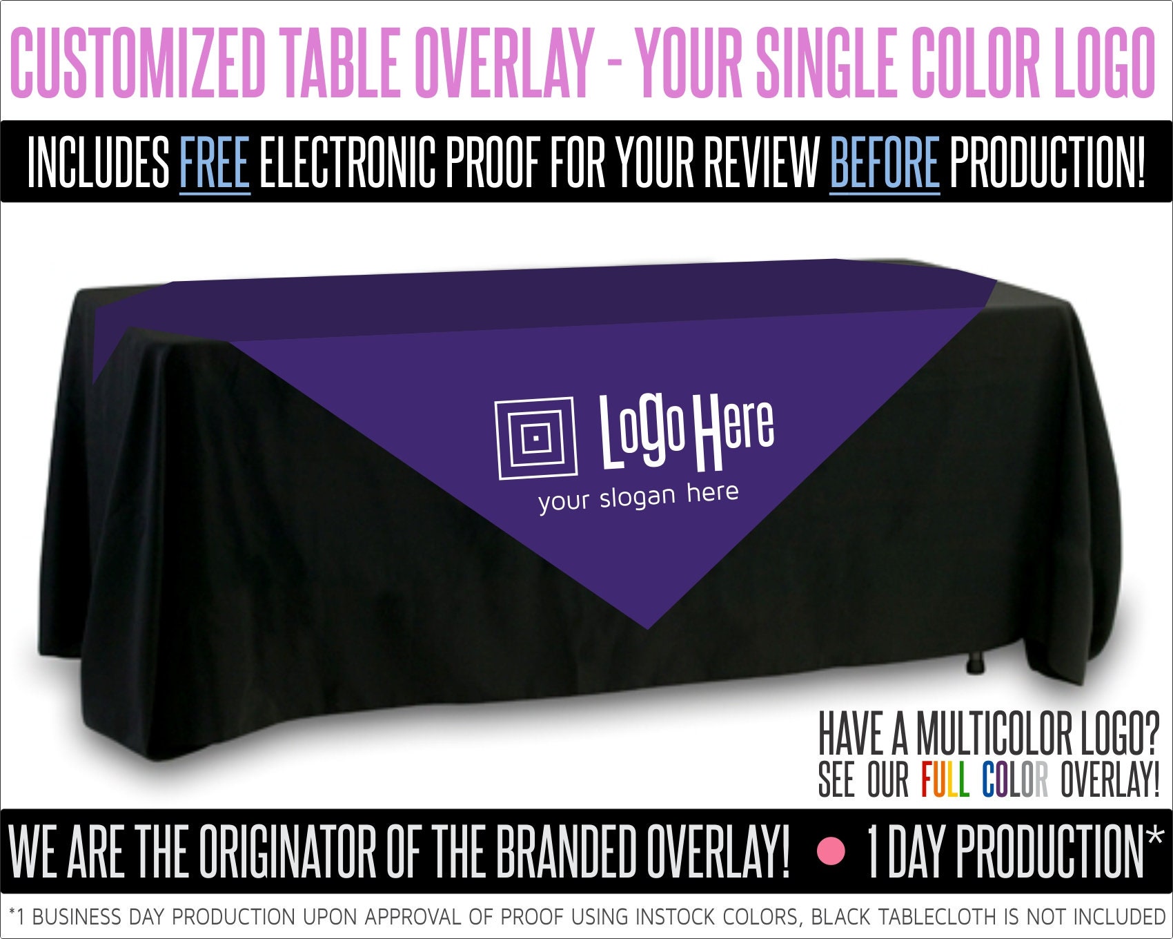 Your Supplied Logo Table Overlay (single Solid Color Logo) - Etsy