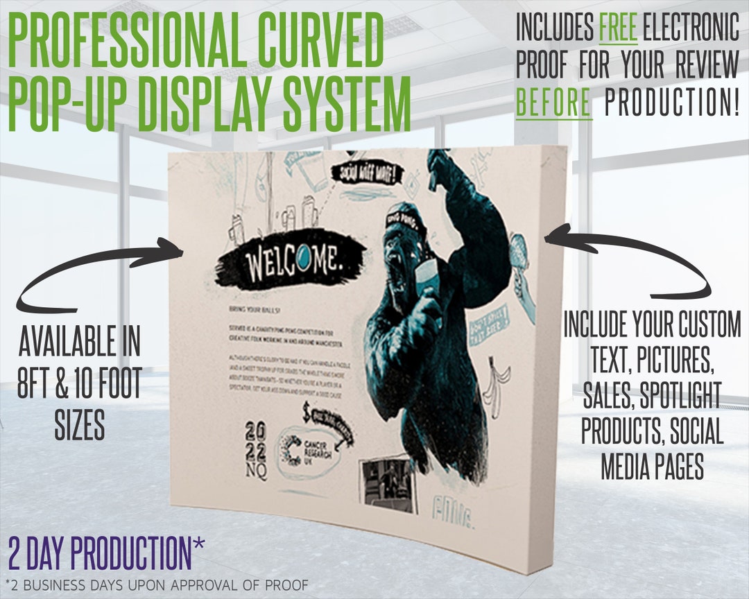 Custom Pop-up Curved Display System Full Color Graphics - Etsy
