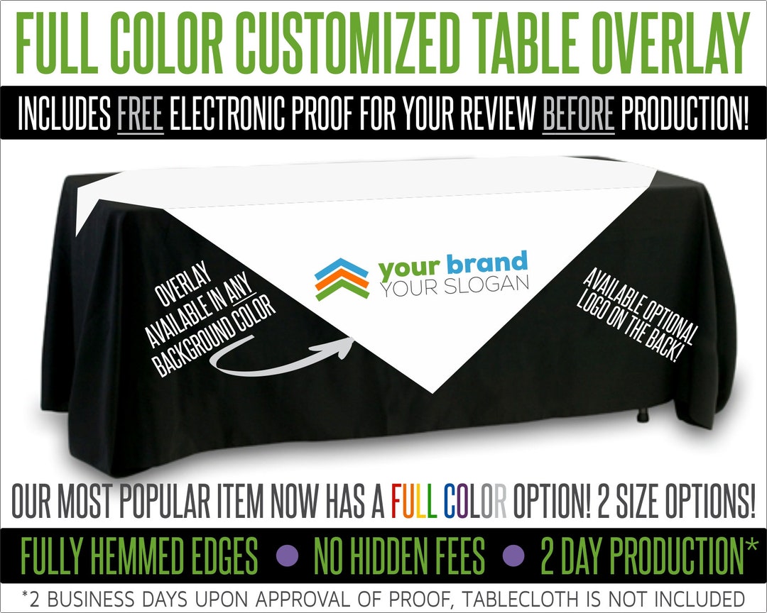 EXCLUSIVE! Full Color Table Overlay With Your Logo - ANY COLOR! - Etsy
