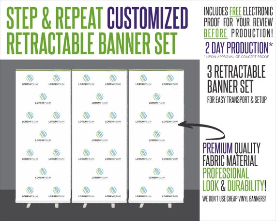Full Color Custom Step & Repeat Retractable Banner Set - Etsy