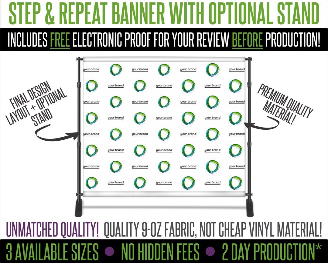 Full Color Custom Step & Repeat Banner With Optional Stand - Etsy