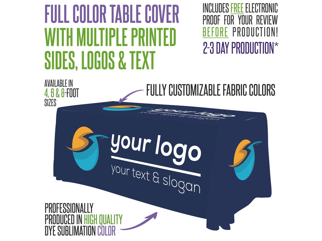 Custom Premium Table Cover With Multiple Printable Sides Including Your ...