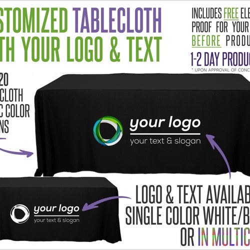 Custom Table Runner Full Color Printing With YOUR Logo and - Etsy