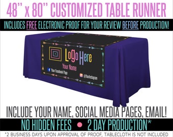 30 X 80 Full Color Table Runner With Your Direct - Etsy