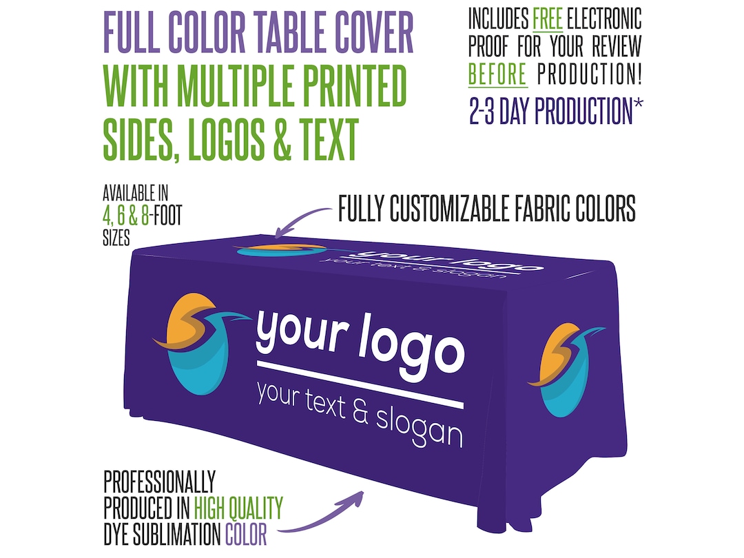 Custom Premium Table Cover With Multiple Printable Sides Including Your ...