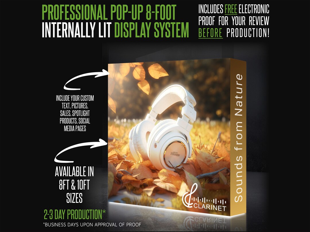 Premium Custom Internally Lit Pop-up Display System - 8-foot - Full ...