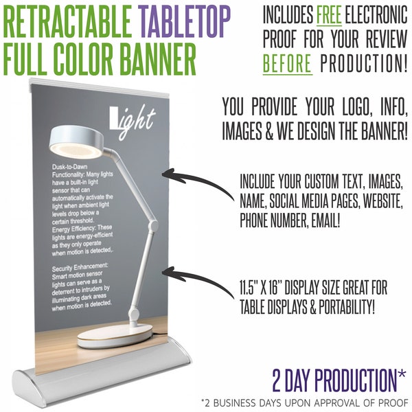 Tabletop Retractable Banner - Etsy