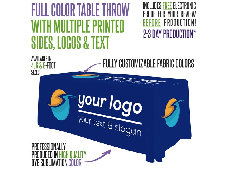 Custom Premium Table Throw With Multiple Printable Sides Including Your ...