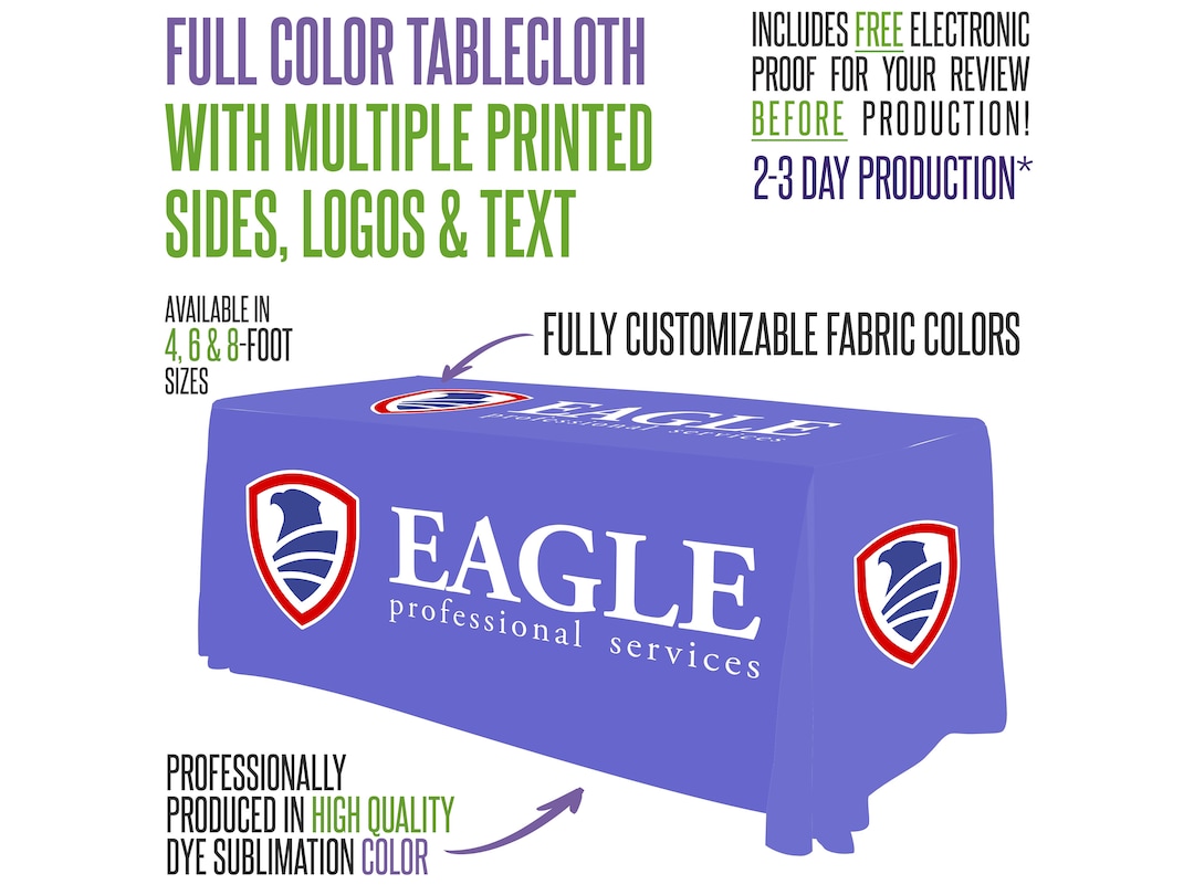 Custom Logo Tablecloth, Multiple Sides - Business Event Display - Etsy