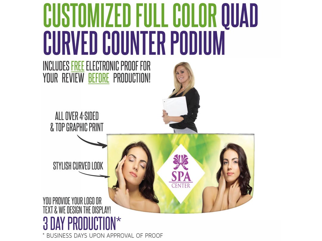 Custom Full Color Quad Curve Frame Style Counter Podium - Etsy