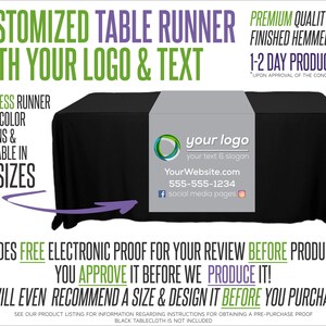 Custom Full Color Table Runner With Free Proof & 60 Size Options ...