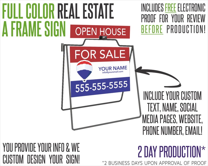 Custom Hanging A-frame Sign Full Color Graphics - Etsy