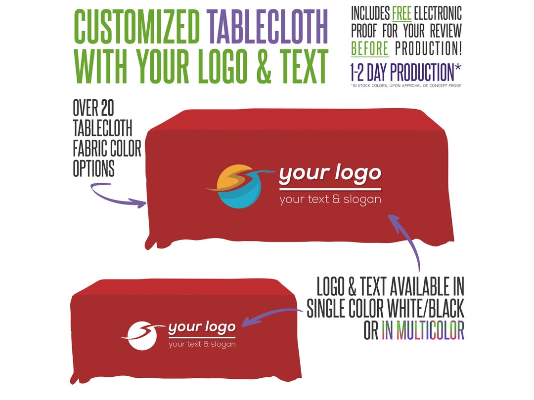 Your Logo Custom Table Cover With Logo and Fabric Color Options - Etsy