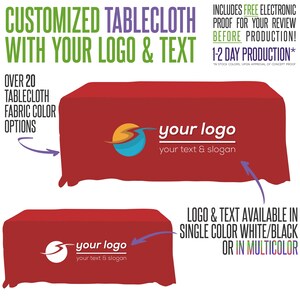 Your Logo Custom Table Cover With Logo and Fabric Color Options - Etsy