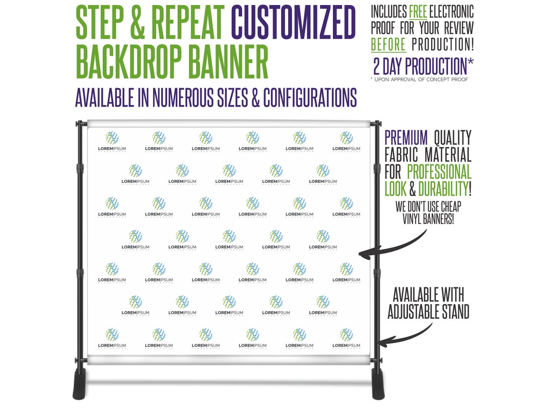 Full Color Custom Step & Repeat Banner With Optional Stand - Etsy