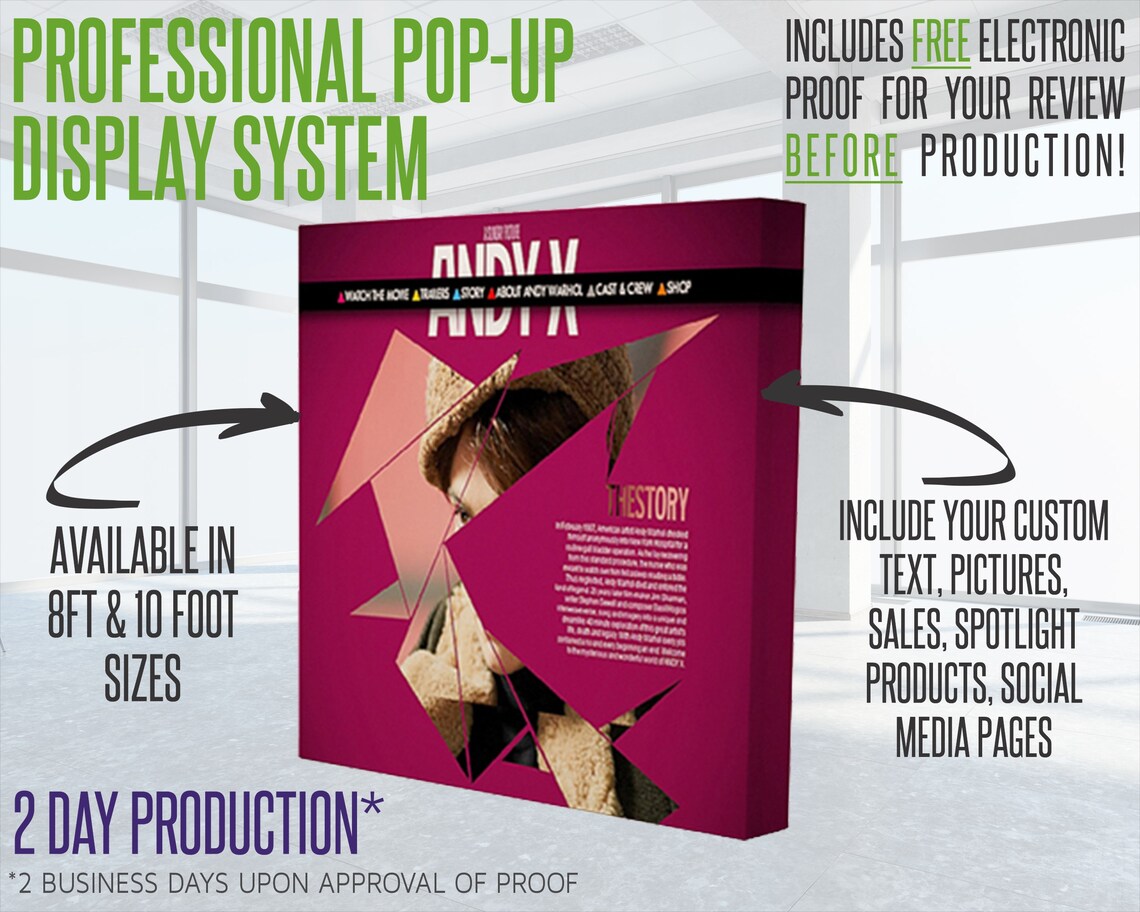 Custom Pop-up Display System Full Color Graphics - Etsy