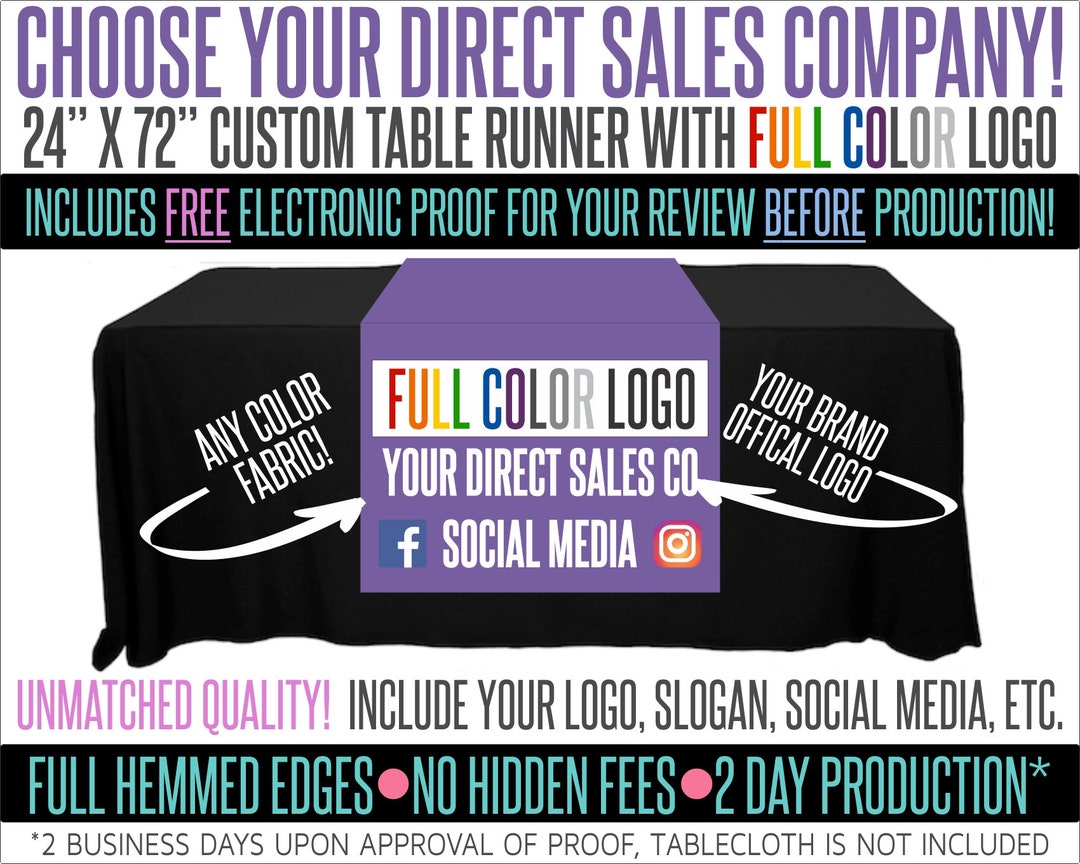 30 X 80 Full Color Table Runner With Your Direct - Etsy