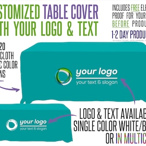 Your Logo Custom Table Cover With Logo and Fabric Color Options ...