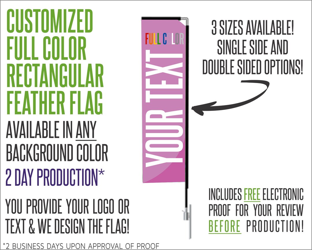 Custom Feather Flag Rectangular Style Multiple Sizes - Etsy