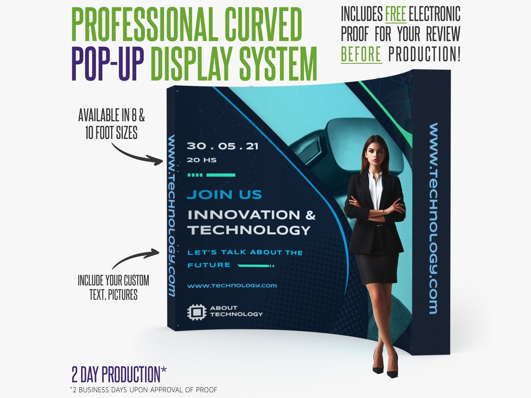 Custom Pop-up Curved Display System - Full Color Graphics! - Etsy