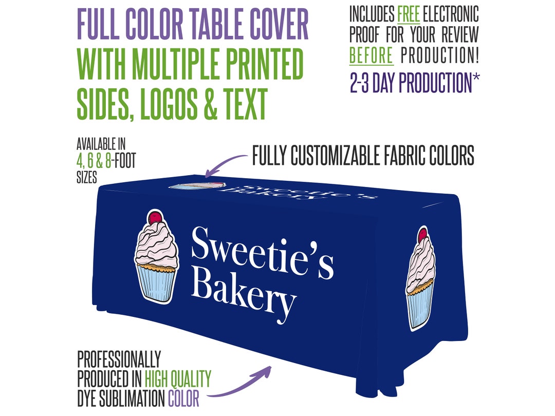 Custom Premium Table Cover With Multiple Printable Sides Including Your ...