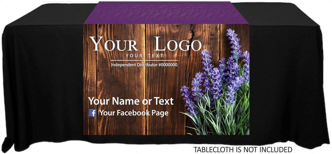 Your Logo Custom Full Color Table Runner - Dark Wood Lavender - 38" X ...