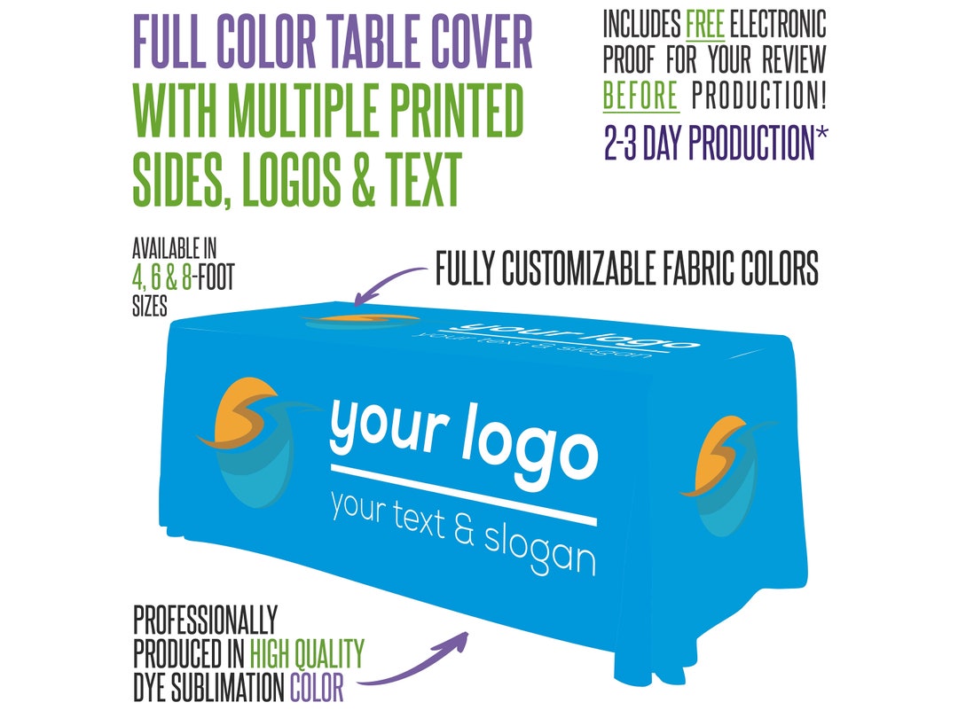 Custom Premium Table Cover With Multiple Printable Sides Including Your ...