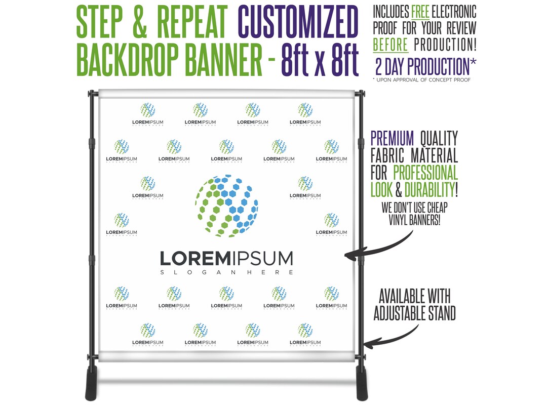 Full Color Custom Logo Banner With Optional Stand - 8ft X 8ft - Etsy