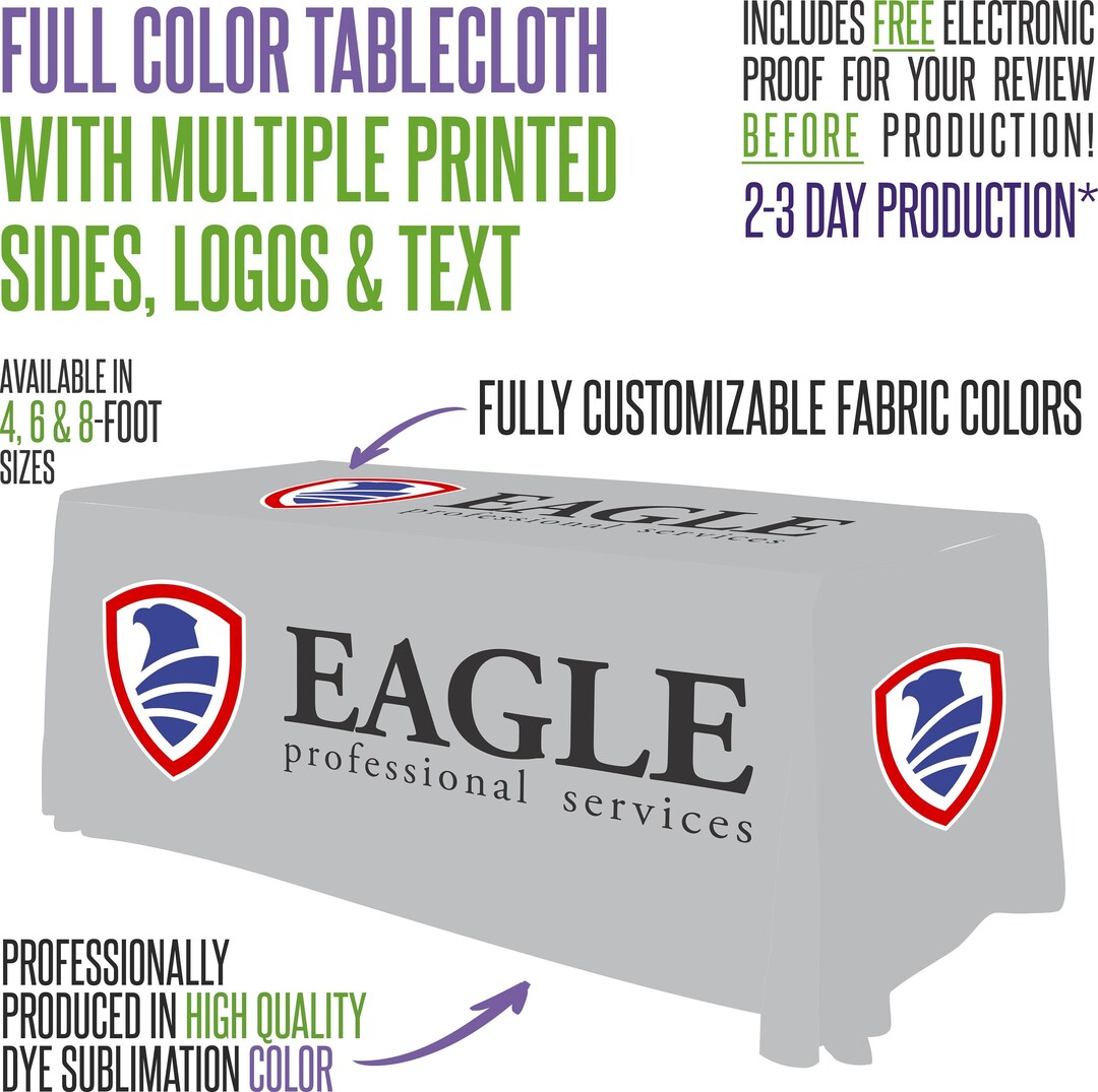 Event Tablecloth, Custom Printed Logos (open or Closed Back Options) - Etsy