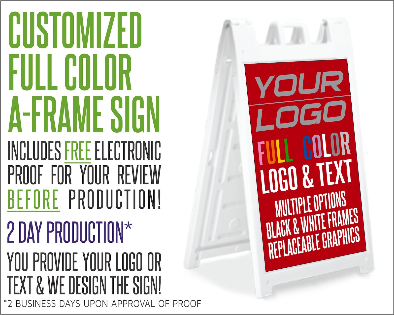 Custom A-frame Sign - Full Color Graphics With 3 Options! LLR Styling ...