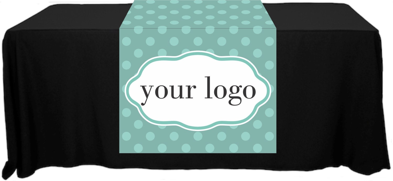 30" X 80" Full Color Table Runner With Your Logo in a Polka Dot Style ...