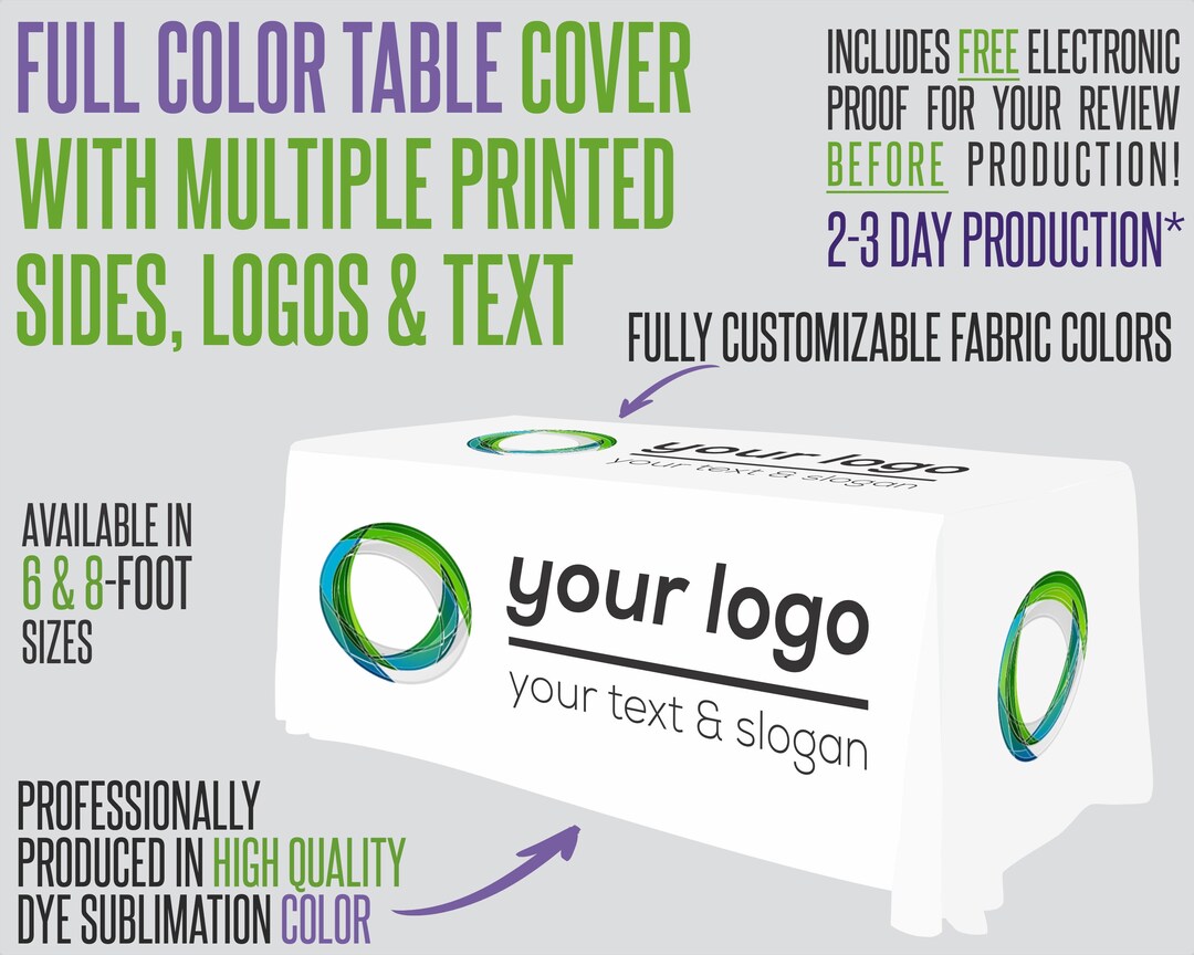 Custom Premium Table Cover With Multiple Printable Sides - Etsy