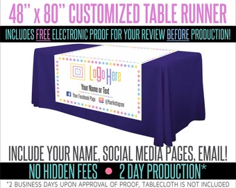 Full Color Table Runner With Your Logo in a Arrow Style | Etsy