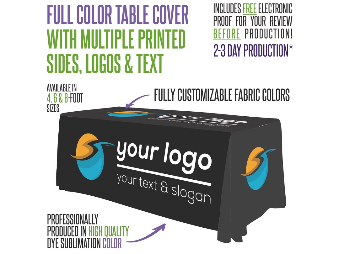 Custom Premium Table Cover With Multiple Printable Sides Including Your ...