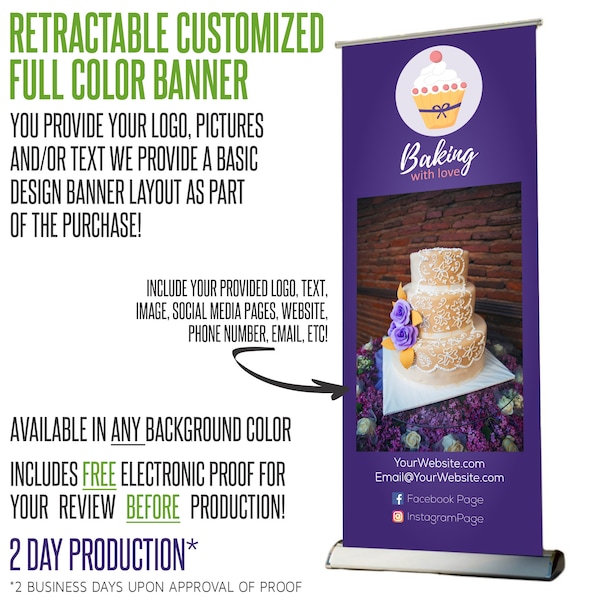 Custom Standing Banner - Etsy